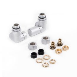 Terma Set Winkeleck-Regelventil CYLINDER GZ 1/2" - &Oslash;16x2, &Oslash;15 rechts, WRZRC32-ST, Silber WRZRC32-ST