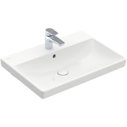 Villeroy & Boch Villeroy & Boch Waschtisch Avento 4158, 1 Hahnloch, mit Überlauf, weiss CeramicPlus 415865R1