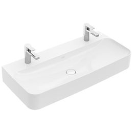 Villeroy & Boch Villeroy & Boch Waschtisch Finion 4168 1000x470mm, 2 x 1-Loch, ohne Überlauf Eckig Stone White Ceram 4168A1RW