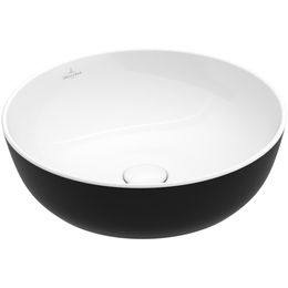 Villeroy & Boch Villeroy & Boch Aufsatzwaschtisch Artis 4179, D:430mm, ohne Hahnloch ohne Überlauf Rund Coal Black, 417943BCT8