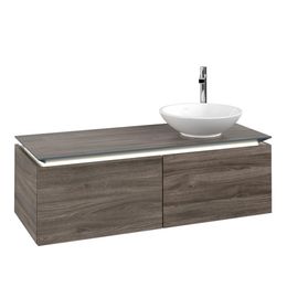 Villeroy & Boch Villeroy & Boch Legato Waschbeckenunterschrank, mit Beleuchtung, 2 Auszüge, 1200 x 380 x 500 mm, Sto B581L0RK