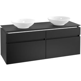 Villeroy & Boch Villeroy & Boch Waschtischunterschrank Legato B150L0 1400x550x500mm für 2 Waschtische Black Matt Lac B592L0PD