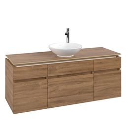 Villeroy & Boch Villeroy & Boch Legato Waschbeckenunterschrank, 5 Auszüge, 1400 x 550 x 500 mm, Kansas Oak / Kansas B58600RH