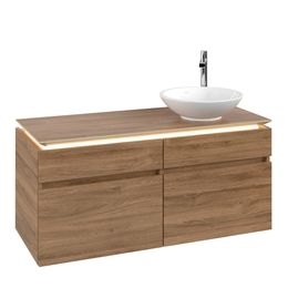 Villeroy & Boch Villeroy & Boch Legato Waschbeckenunterschrank, mit Beleuchtung, 4 Auszüge, 1200 x 550 x 500 mm, Kan B582L0RH