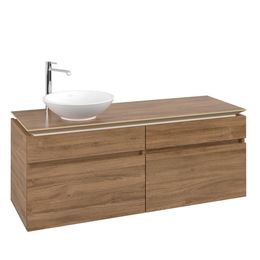 Villeroy & Boch Villeroy & Boch Legato Waschbeckenunterschrank, 4 Auszüge, 1400 x 550 x 500 mm, Kansas Oak / Kansas B58800RH