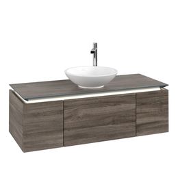 Villeroy & Boch Villeroy & Boch Legato Waschbeckenunterschrank, mit Beleuchtung, 3 Auszüge, 1200 x 380 x 500 mm, Sto B577L0RK