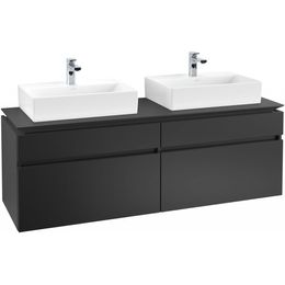 Villeroy & Boch Villeroy & Boch Waschtischunterschrank Legato B15400 1600x550x500mm für 2 Waschtische Black Matt Lac B67700PD