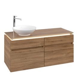 Villeroy & Boch Villeroy & Boch Legato Waschbeckenunterschrank, mit Beleuchtung, 4 Auszüge, 1200 x 550 x 500 mm, Kan B580L0RH