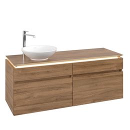 Villeroy & Boch Villeroy & Boch Legato Waschbeckenunterschrank, mit Beleuchtung, 4 Auszüge, 1400 x 550 x 500 mm, Kan B588L0RH