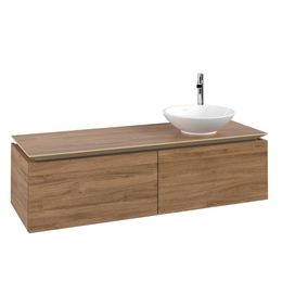 Villeroy & Boch Villeroy & Boch Legato Waschbeckenunterschrank, mit Beleuchtung, 2 Auszüge, 1400 x 380 x 500 mm, Kan B589L0RH