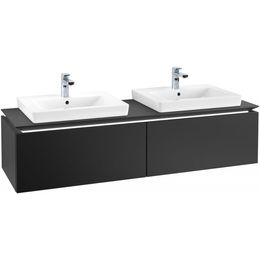 Villeroy & Boch Villeroy & Boch Waschtischunterschrank Legato B146L6 1600x380x500mm für 2 Waschtische Black Matt Lac B692L0PD