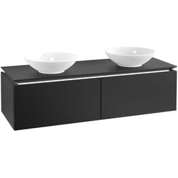 Villeroy & Boch Villeroy & Boch Waschtischunterschrank Legato B142L0 1400x380x500mm für 2 Waschtische Black Matt Lac B591L0PD