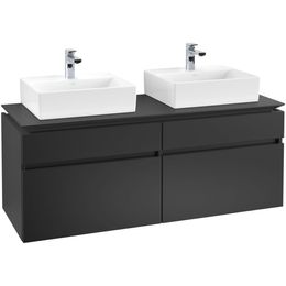 Villeroy & Boch Villeroy & Boch Waschtischunterschrank Legato B15100 1400x550x500mm für 2 Waschtische Black Matt Lac B66900PD