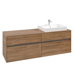 Villeroy & Boch Villeroy & Boch Collaro Waschbeckenunterschrank, 4 Auszüge, 1600 x 548 x 500 mm, Kansas Oak C02300RH