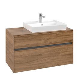 Villeroy & Boch Villeroy & Boch Collaro Waschbeckenunterschrank, 2 Auszüge, 1000 x 548 x 500 mm, Kansas Oak C01800RH