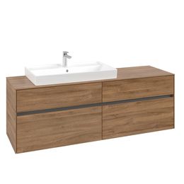 Villeroy & Boch Villeroy & Boch Collaro Waschbeckenunterschrank, 4 Auszüge, 1600 x 548 x 500 mm, Kansas Oak C02600RH