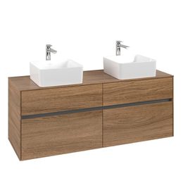 Villeroy & Boch Villeroy & Boch Collaro Waschbeckenunterschrank, 4 Auszüge, 1400 x 548 x 500 mm, Kansas Oak C04800RH