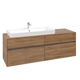 Villeroy & Boch Villeroy & Boch Collaro Waschbeckenunterschrank, 4 Auszüge, 1600 x 548 x 500 mm, Kansas Oak C02900RH