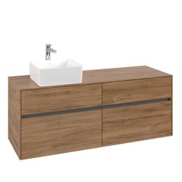 Villeroy & Boch Villeroy & Boch Collaro Waschbeckenunterschrank, 4 Auszüge, 1400 x 548 x 500 mm, Kansas Oak C04600RH