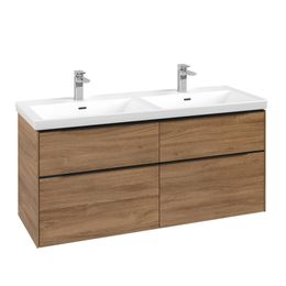 Villeroy & Boch Villeroy & Boch Subway 3.0 Waschbeckenunterschrank, 4 Auszüge, 1272 x 579 x 462 mm, Kansas Oak / Kan C56801RH