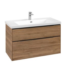 Villeroy & Boch Villeroy & Boch Subway 3.0 Waschbeckenunterschrank, 2 Auszüge, 973 x 579 x 462 mm, Kansas Oak / Kans C57001RH