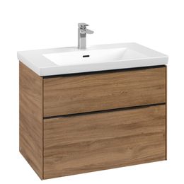 Villeroy & Boch Villeroy & Boch Subway 3.0 Waschbeckenunterschrank, 2 Auszüge, 772 x 579 x 462 mm, Kansas Oak / Kans C57401RH