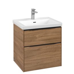 Villeroy & Boch Villeroy & Boch Subway 3.0 Waschbeckenunterschrank, 2 Auszüge, 572 x 579 x 462 mm, Kansas Oak / Kans C57801RH