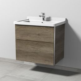 Sanipa 3way Waschtischunterbau zu Duravit Starck 3 Waschtisch mit 2 Auszügen, Eiche-Nebraska BR71037