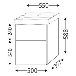 Sanipa Waschtischunterbau mit Auszügen 3way BS51108