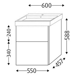 Sanipa Waschtischunterbau mit Auszügen 3way BS51278