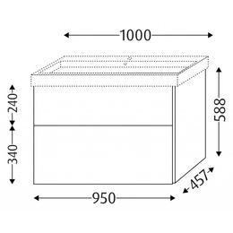 Sanipa Waschtischunterbau mit Auszügen 3way BS51579