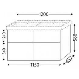 Sanipa Waschtischunterbau mit Auszügen 3way BS51767