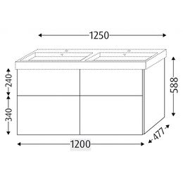 Sanipa Waschtischunterbau mit Auszügen 3way BS50608