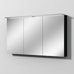 Sanipa Reflection Spiegelschrank MALTE 130 mit LED-Aufsatzleuchte, Schwarz-Matt SD15708