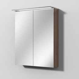 Sanipa Reflection Spiegelschrank MALTE 60 mit LED-Aufsatzleuchte, Eiche-Tabak, SD15050 SD15050