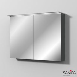 Sanipa Reflection Spiegelschrank MALTE 100 mit LED-Aufsatzleuchte, Anthrazit-Matt SD15422