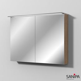 Sanipa Reflection Spiegelschrank MALTE 100 mit LED-Aufsatzleuchte, Eiche-Kansas SD15459