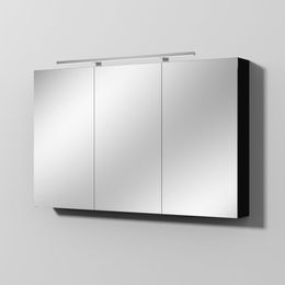 Sanipa Reflection Spiegelschrank MILLA 120 mit LED-Aufsatzleuchte, Schwarz-Matt, SD14508 SD14508