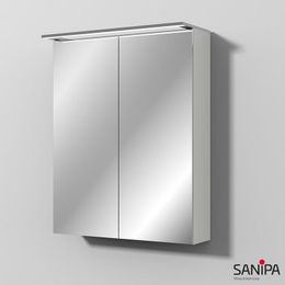 Sanipa Reflection Spiegelschrank MALTE 60 mit LED-Aufsatzleuchte, Weiß-Soft SD15043