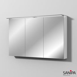 Sanipa Reflection Spiegelschrank MALTE 120 mit LED-Aufsatzleuchte, Weiß-Glanz SD15678