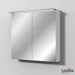 Sanipa Reflection Spiegelschrank MALTE 80 mit LED-Aufsatzleuchte, Weiß-Soft SD15243