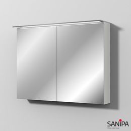 Sanipa Reflection Spiegelschrank MALTE 100 mit LED-Aufsatzleuchte, Weiß-Soft SD15443