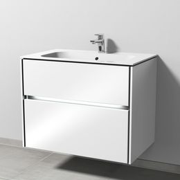 Sanipa Twiga Keramik-Set Finion mit 2 Auszügen und LED-Beleuchtung, Weiß-Glanz, SL27078 SL27078