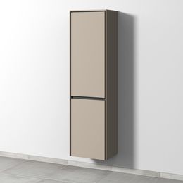 Sanipa Twiga Hochschrank mit 1 Tür und 1 Wäschekorbklappe, Sandgrau-Matt, SY10267 SY10267