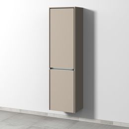 Sanipa Twiga Hochschrank mit LED-Beleuchtung und 2 Türen, Sandgrau-Matt, SY11667 SY11667