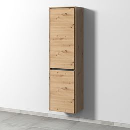 Sanipa Twiga Hochschrank mit 1 Tür und 1 Wäschekorbklappe, Eiche Natural-Touch, SY10385 SY10385