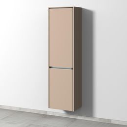 Sanipa Twiga Hochschrank mit LED-Beleuchtung, 1 Tür und 1 Wäschekorbklappe, Macchiato-Matt, SY11368 SY11368