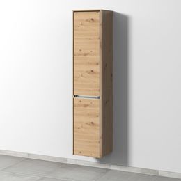 Sanipa Twiga Hochschrank mit LED-Beleuchtung und 2 Türen, Eiche Natural-Touch, SY11085 SY11085