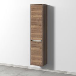 Sanipa Twiga Hochschrank mit LED-Beleuchtung und 2 Türen, Eiche-Tabak, SY11050 SY11050