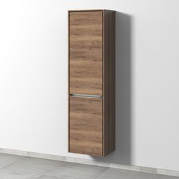 Sanipa Twiga Hochschrank mit LED-Beleuchtung und 2 Türen, Eiche-Tabak, SY11650 SY11650